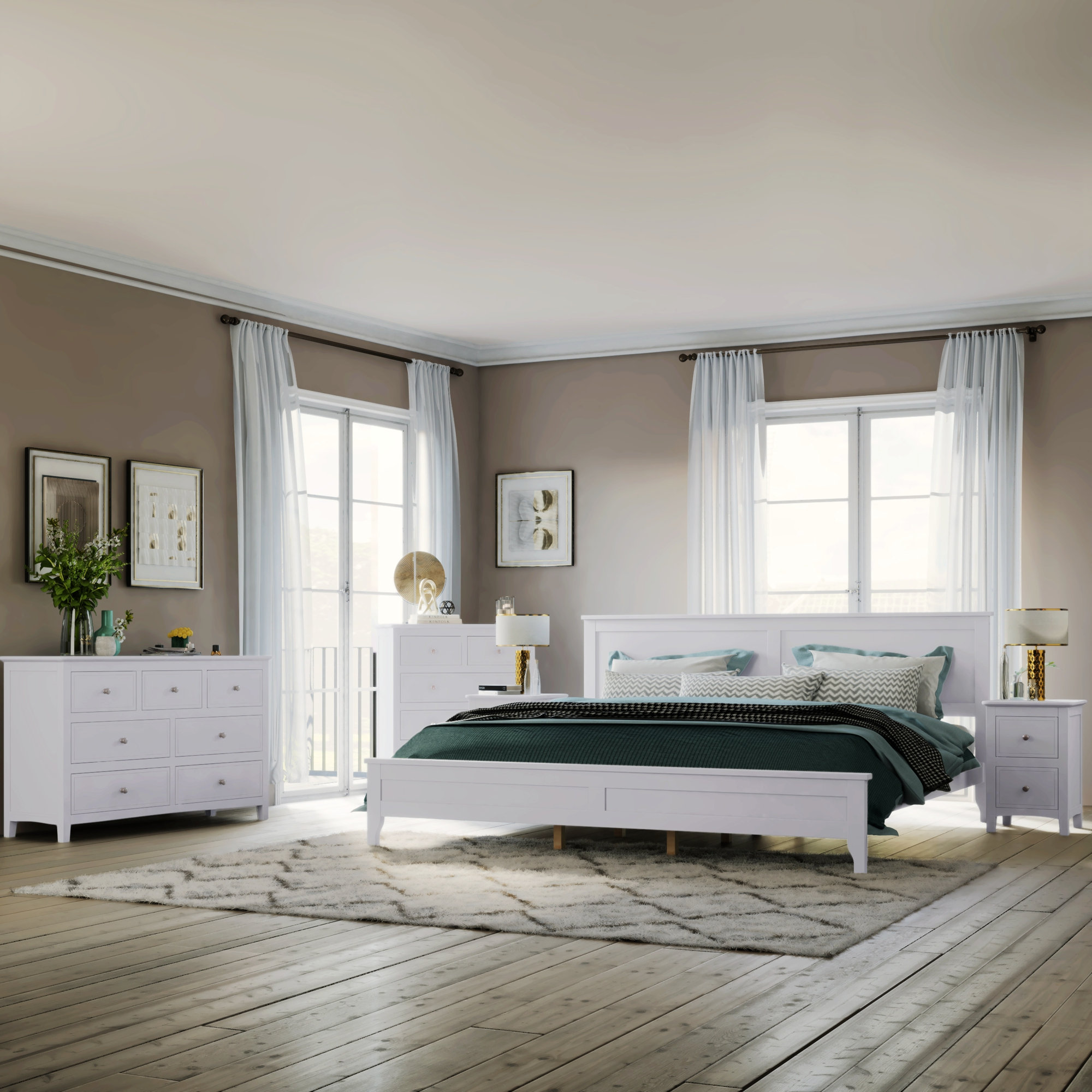 MaMa Solid Wood Platform 5 Piece Bedroom Set | Wayfair