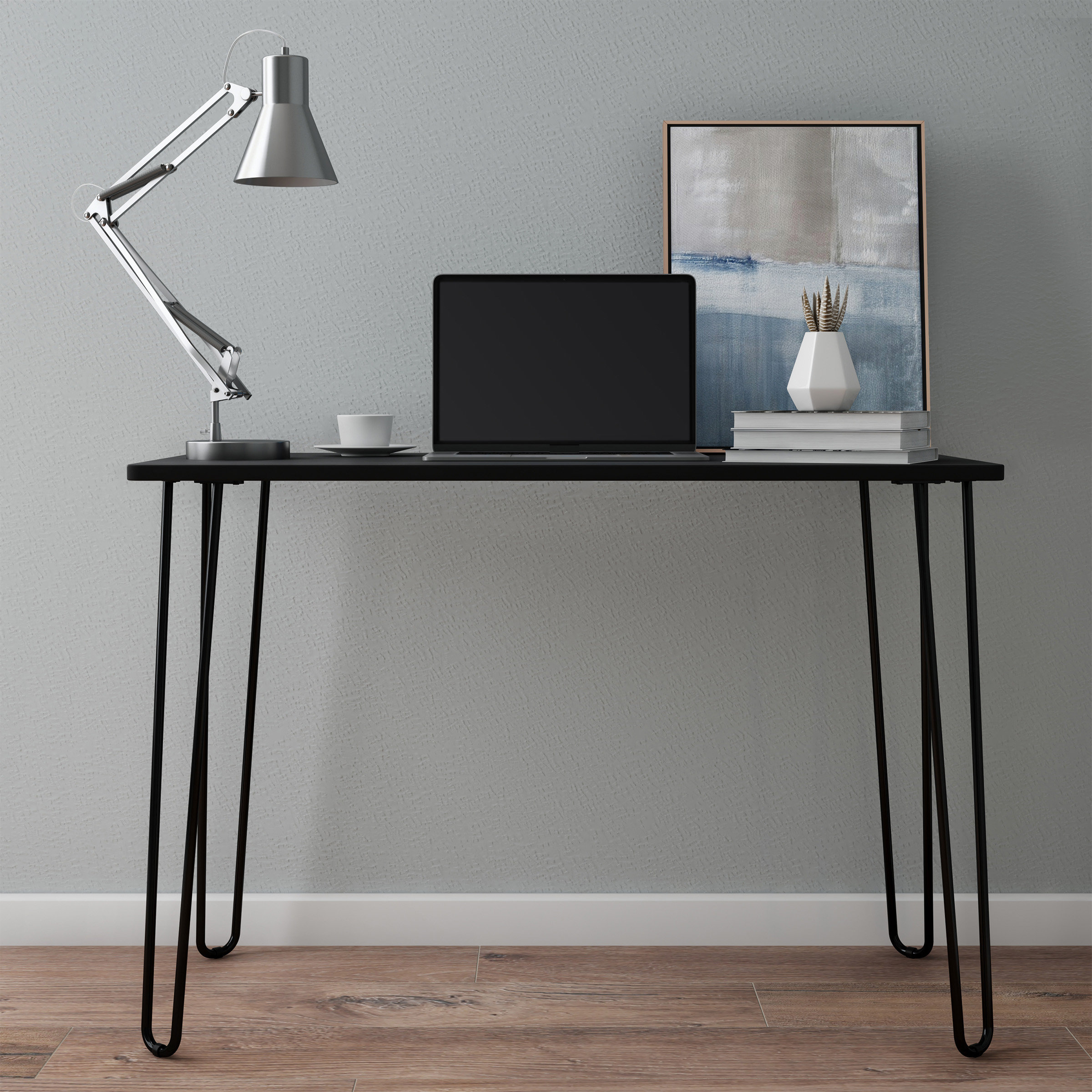 Williston Forge Rankin Desk with Hairpin Legs - Modern Industrial Style ...