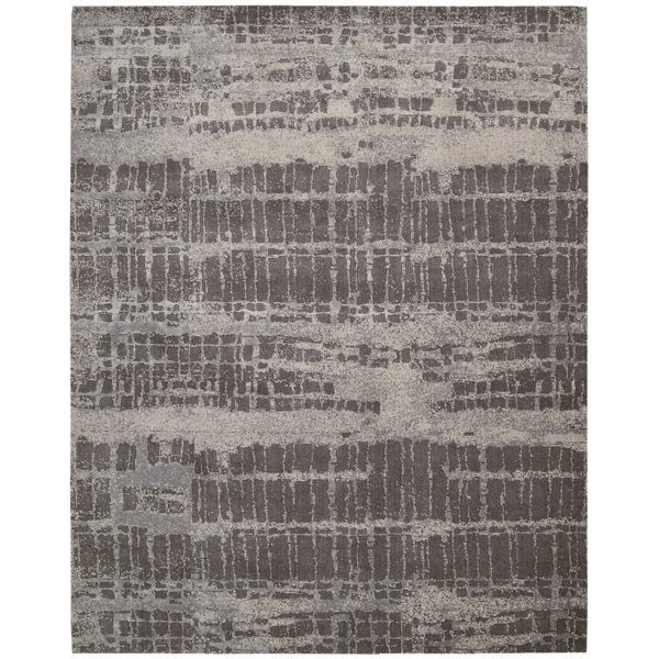 World Menagerie Bounaga Abstract Machine Woven Gray Area Rug | Wayfair ...