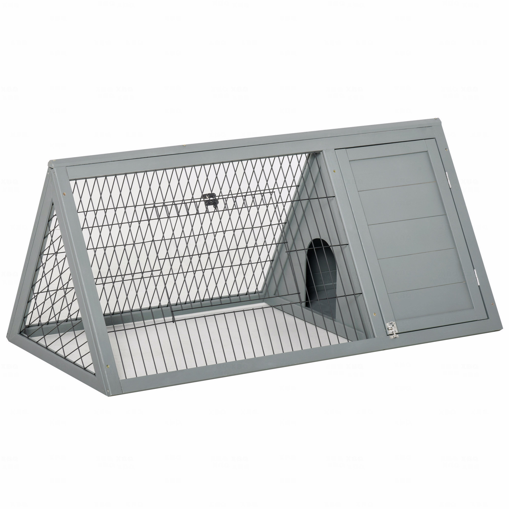 Red Barrel Studio® 46" X 24" Wooden A-Frame Outdoor Rabbit Cage Small ...