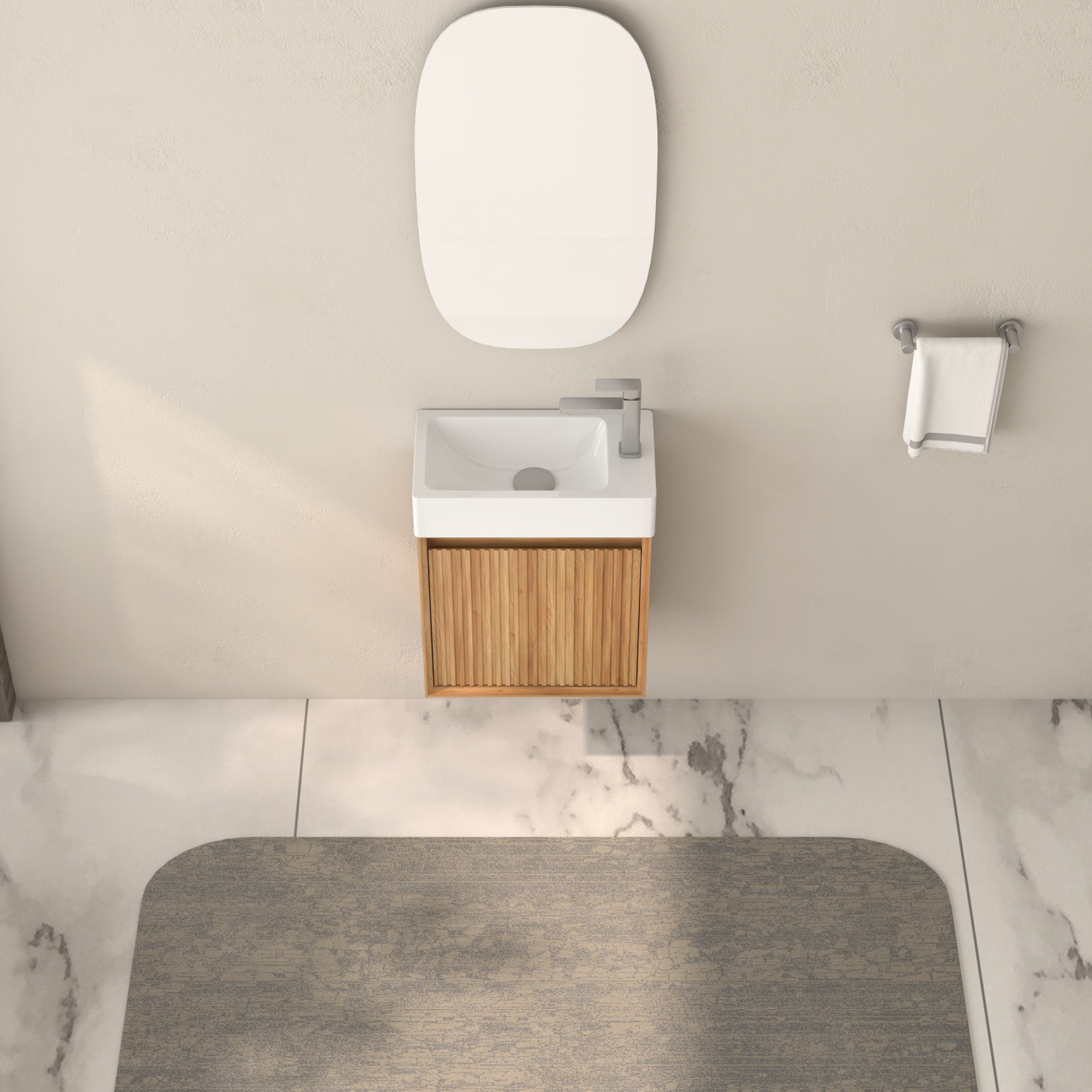 Ebern Designs Wendt 16" Wall - Mounted Bathroom Vanity, Solid Wood ...