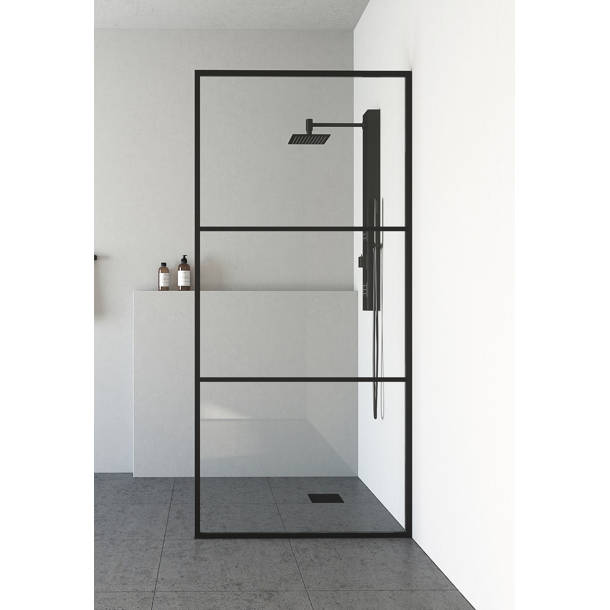 UGLASS 36'' W x 76'' H Framed Fixed Glass Panel | Wayfair