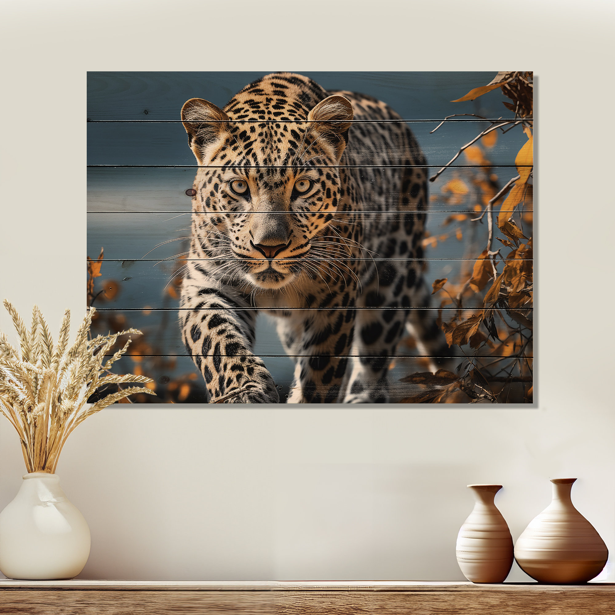 Latitude Run® Leopard Sleek Leopard On Wood Print | Wayfair