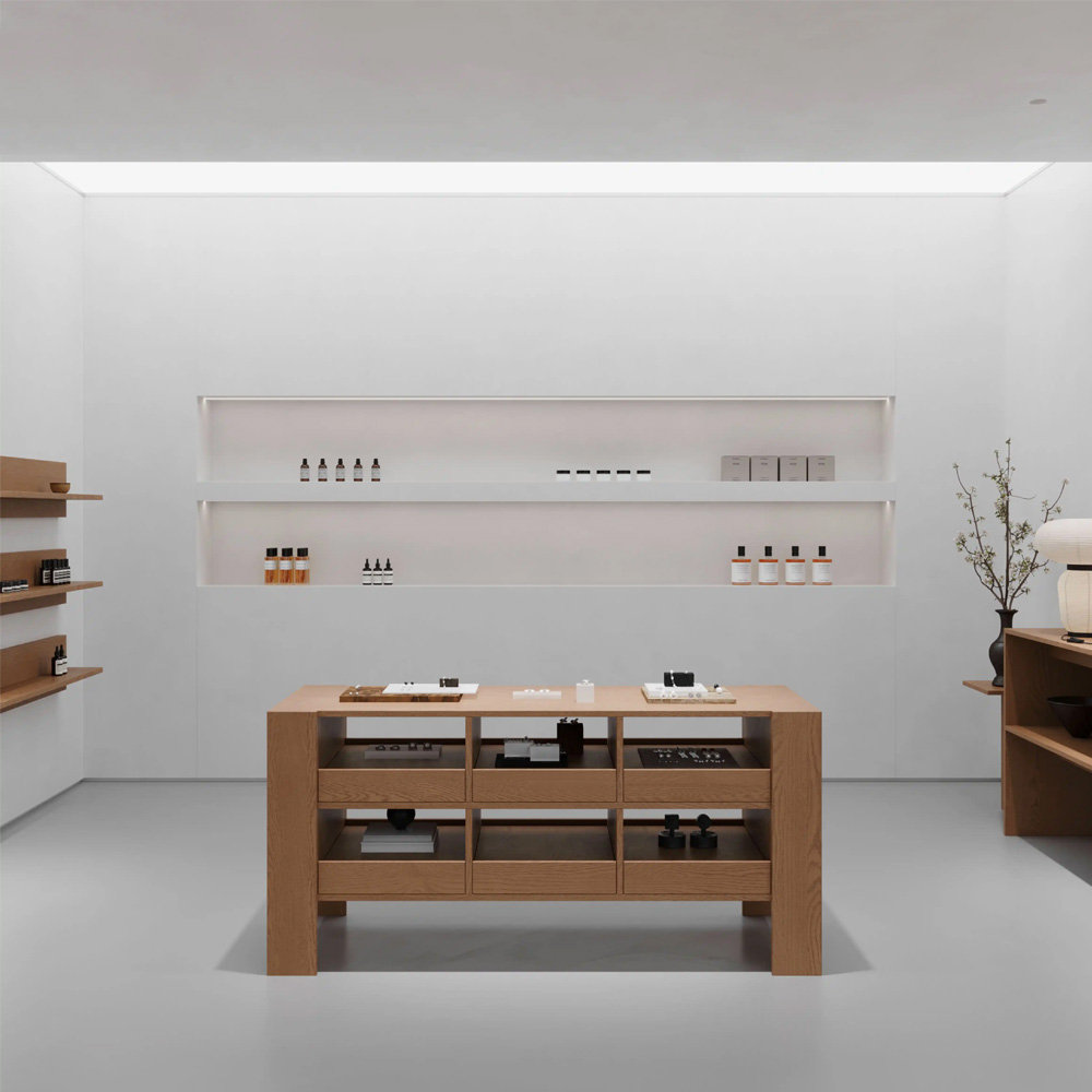 Artistic Soul XKX Premium Furniture Wooden Light Brown Display Stand ...