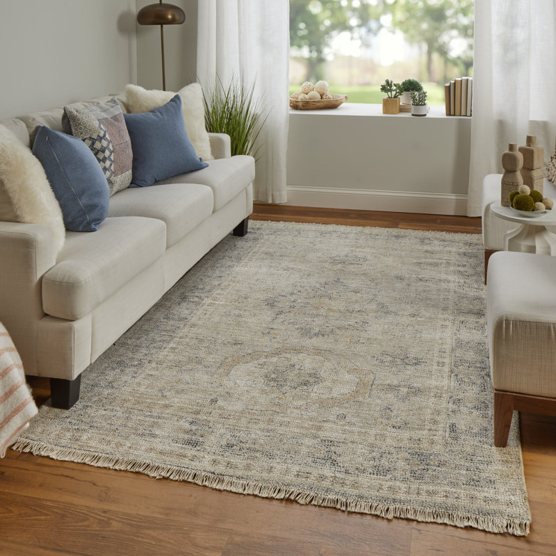 Lark Manor Alberdine Transitional Medallion Handmade Sand Rug & Reviews ...