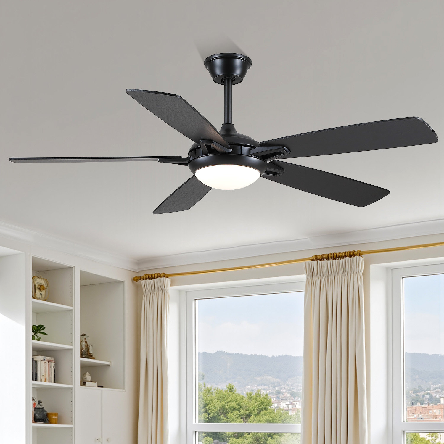 Ebern Designs 52" 5-blade Modern Ceiling Fan With Lights And Remote ...