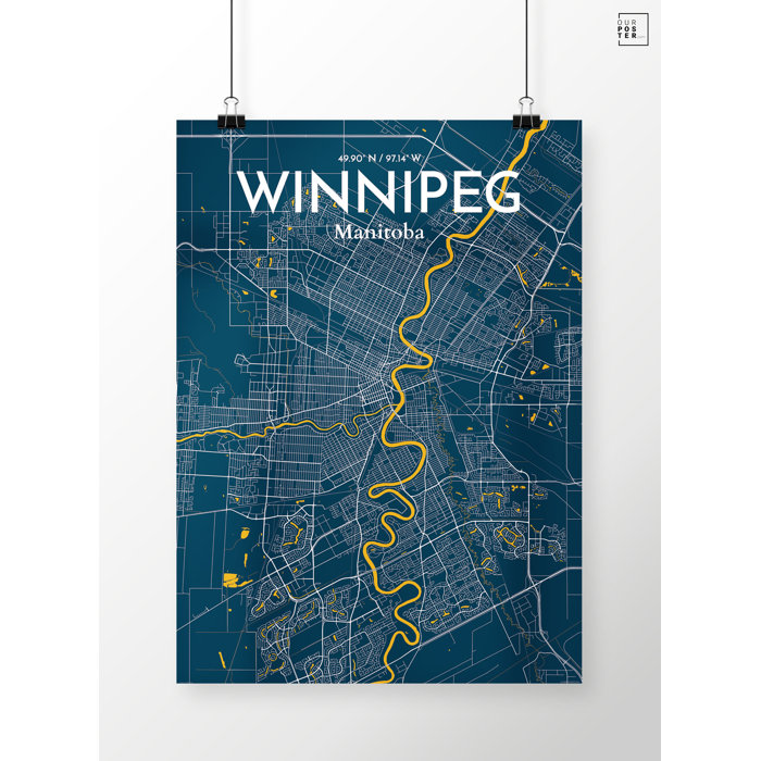 OurPoster.com Winnipeg City Map On Paper Print - Wayfair Canada