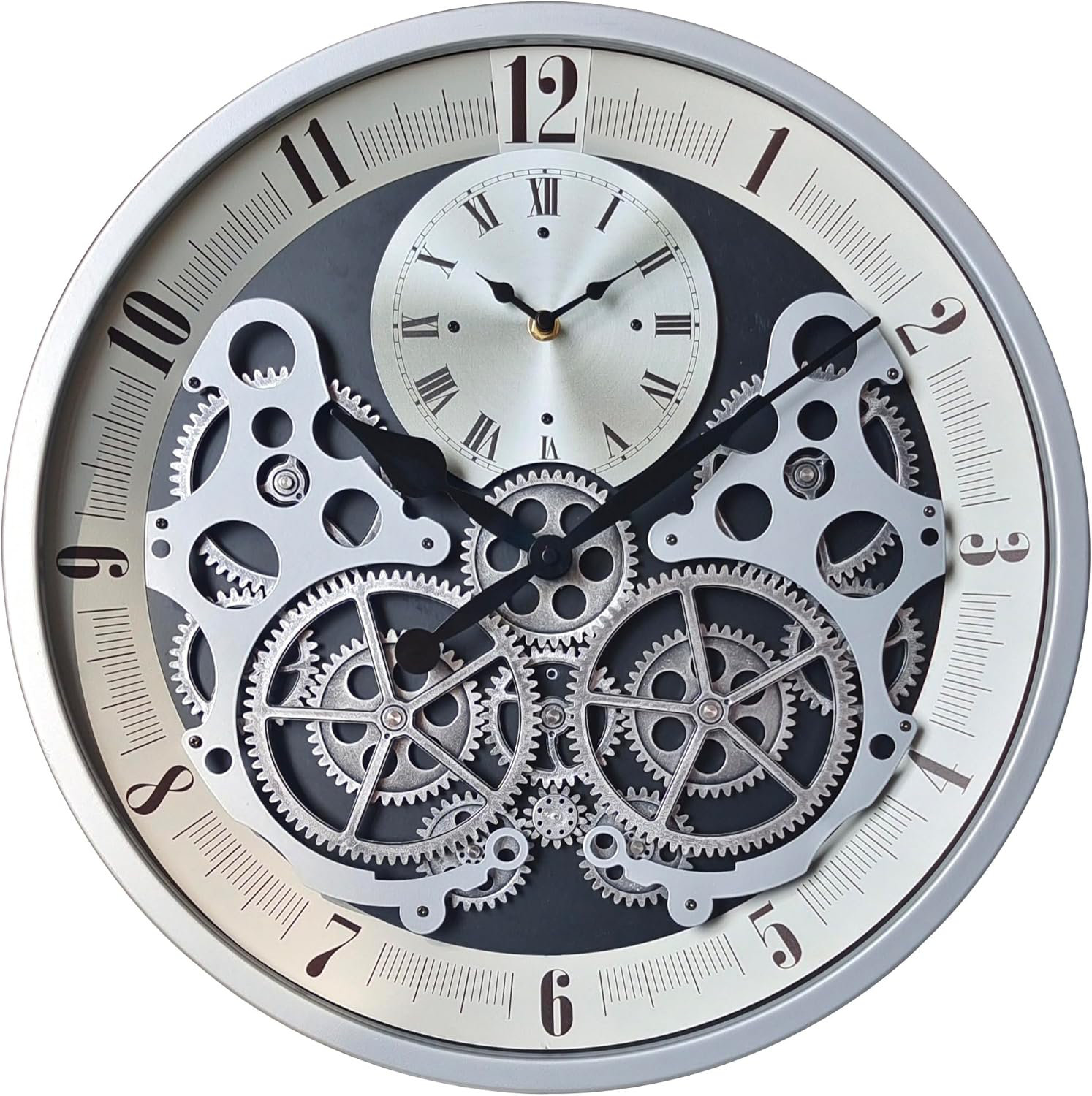 Williston Forge Industrial Steampunk Wall Clock With Moving Gears ...