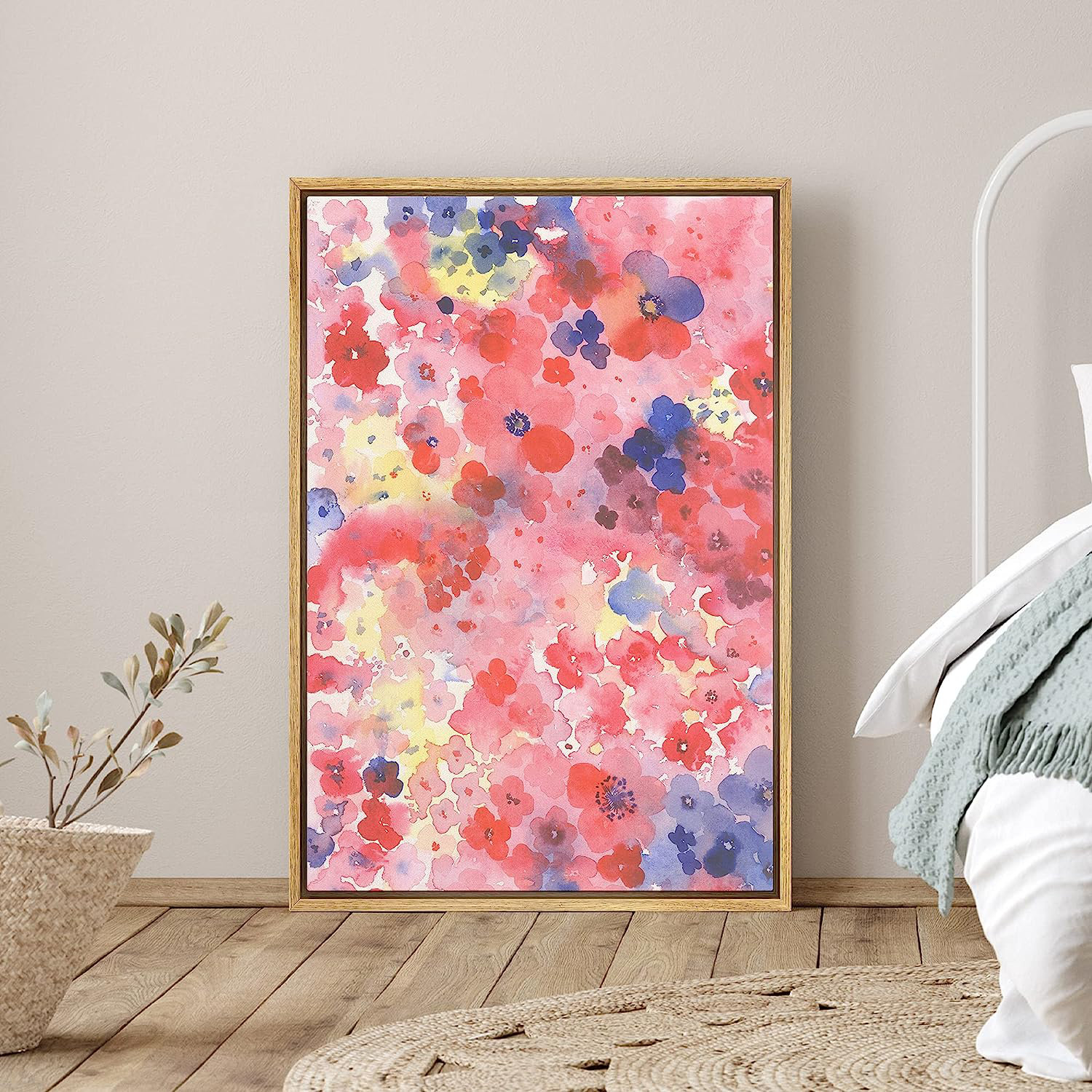 SIGNLEADER Multicolor Bright Flowers " Vintage Watercolor Red Flower ...