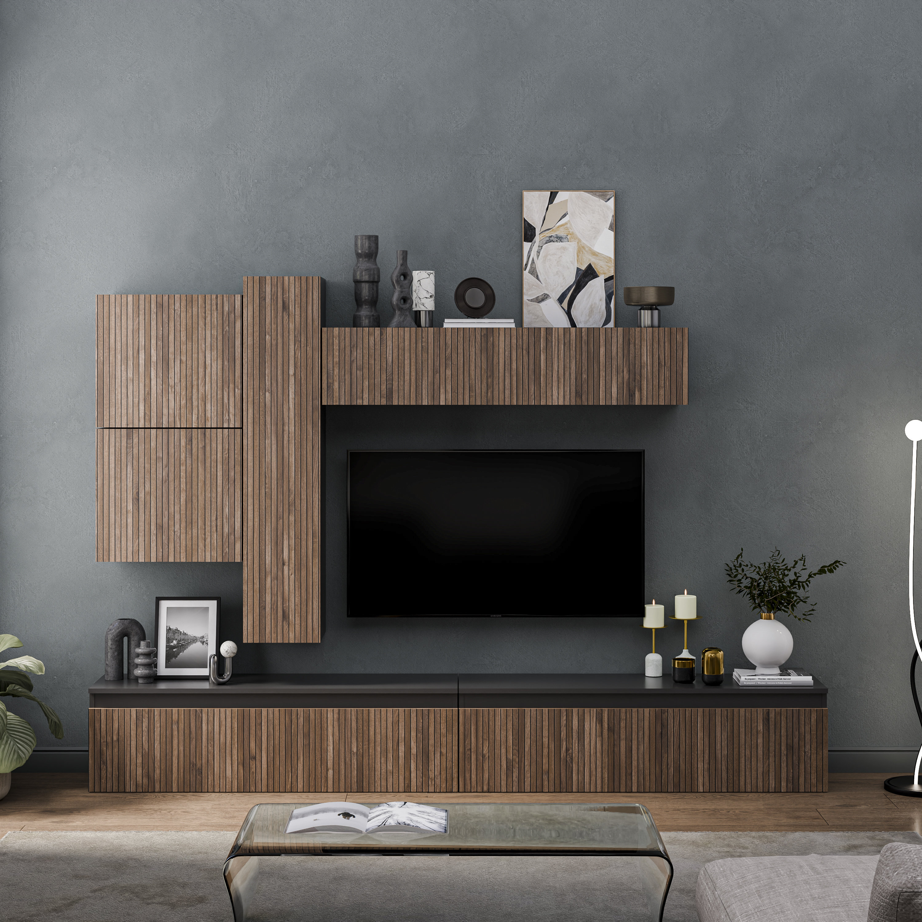 Ebern Designs Floransa Moduler Modern TV Unit Wall Mount – Customizable ...