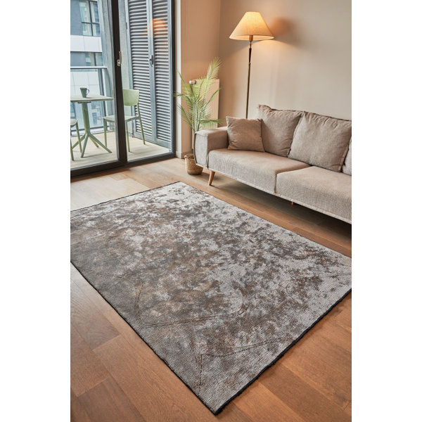Williston Forge Chaffins Modern Machine Woven 120x180 Grey Area Rug ...