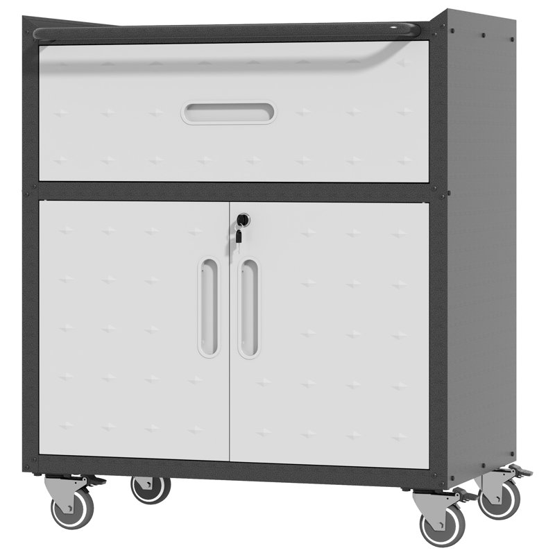 WFX Utility™ 29.5” Wide Wheeled Garage Storage Cabinet - Durable Steel ...