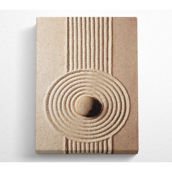 Natur Pur Circular Sand Script Zen - Wrapped Canvas Print | Wayfair.co.uk