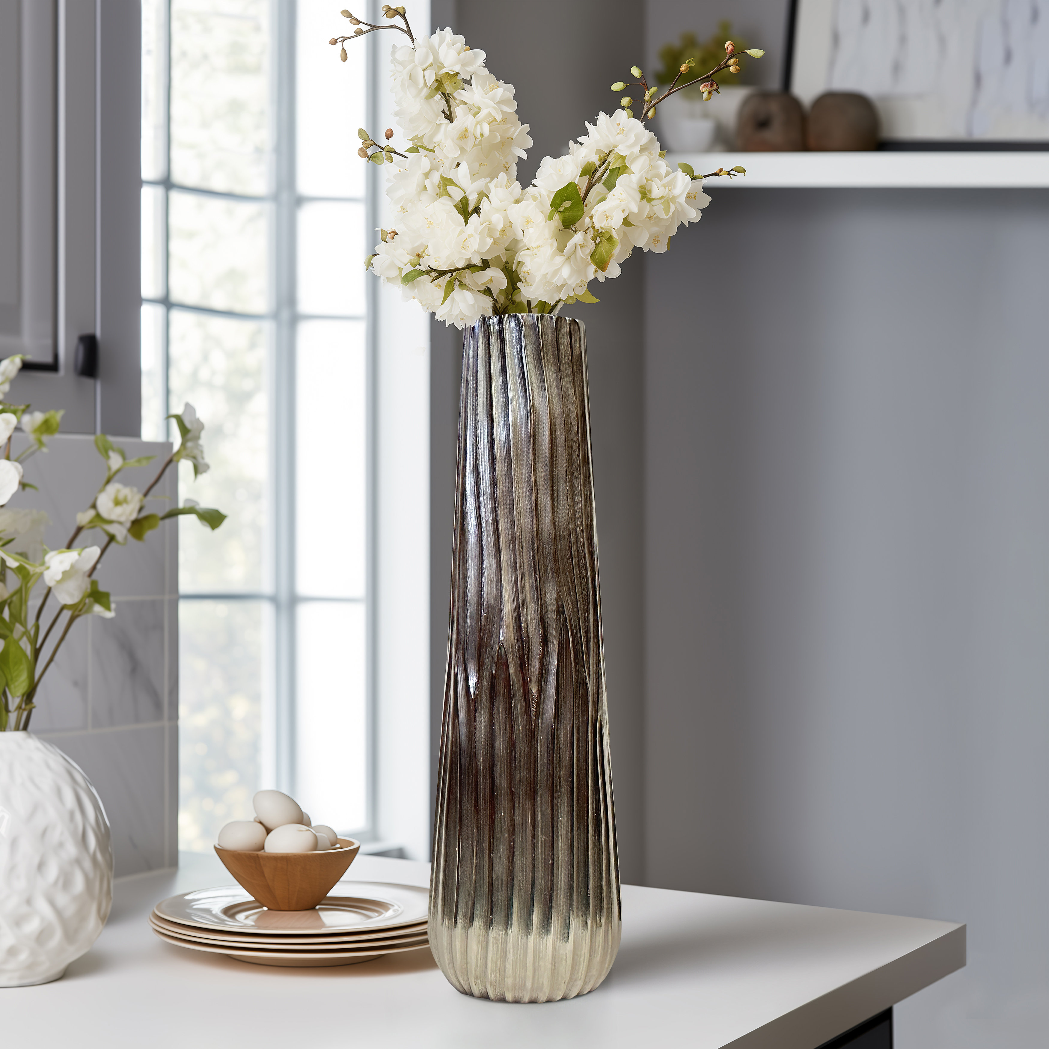 Ivy Bronx Aluminum Cylinder Table Vase | Wayfair