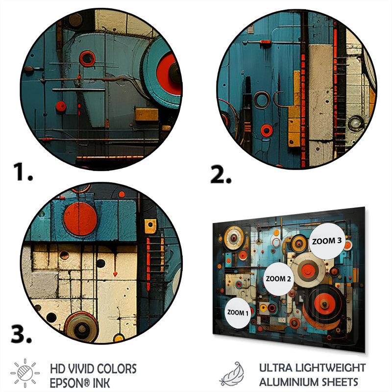 Design Art Electric Array I - Abstract Collages Metal Wall Decor Set ...