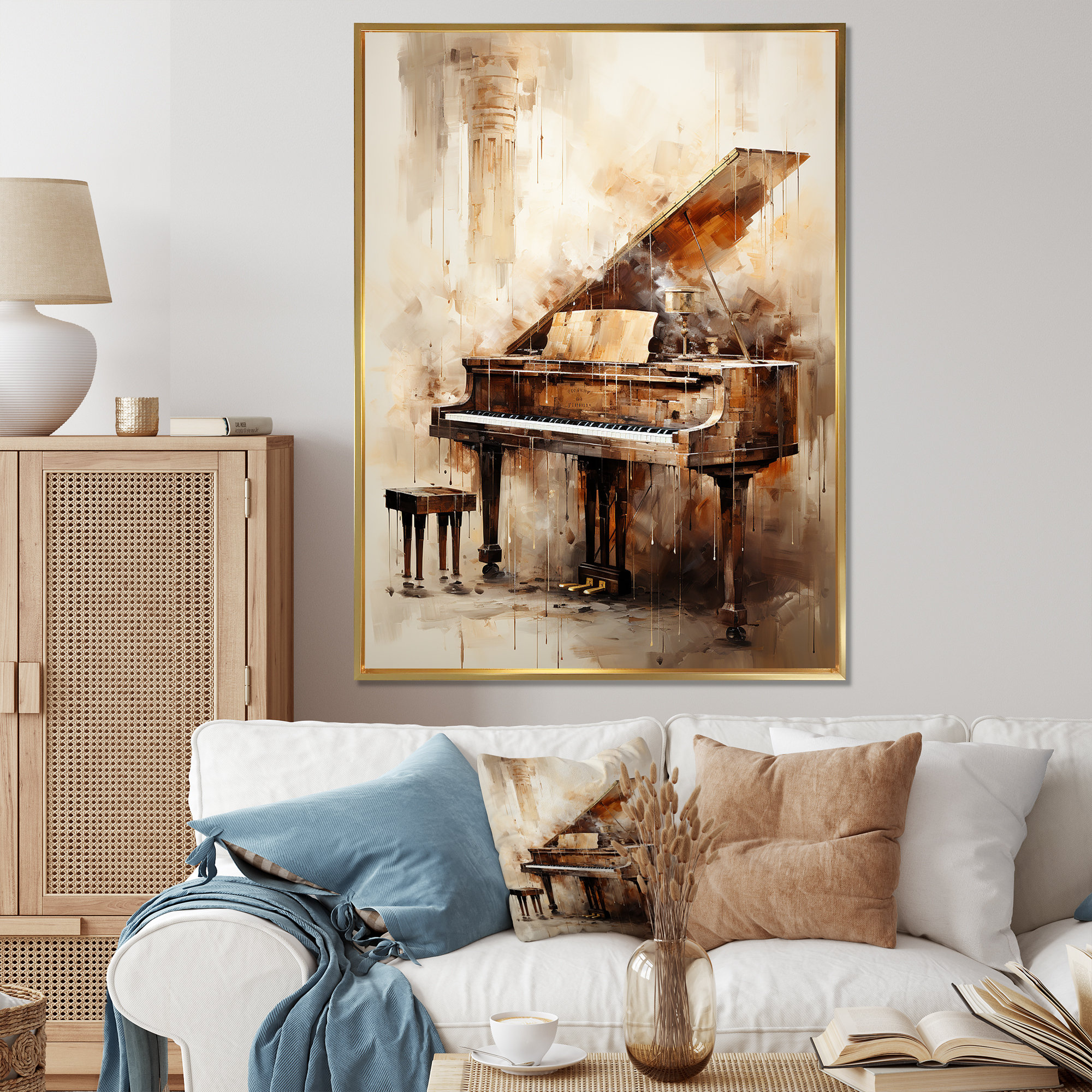 Charlton Home® Warm Melody Piano I - Music Wall Art | Wayfair