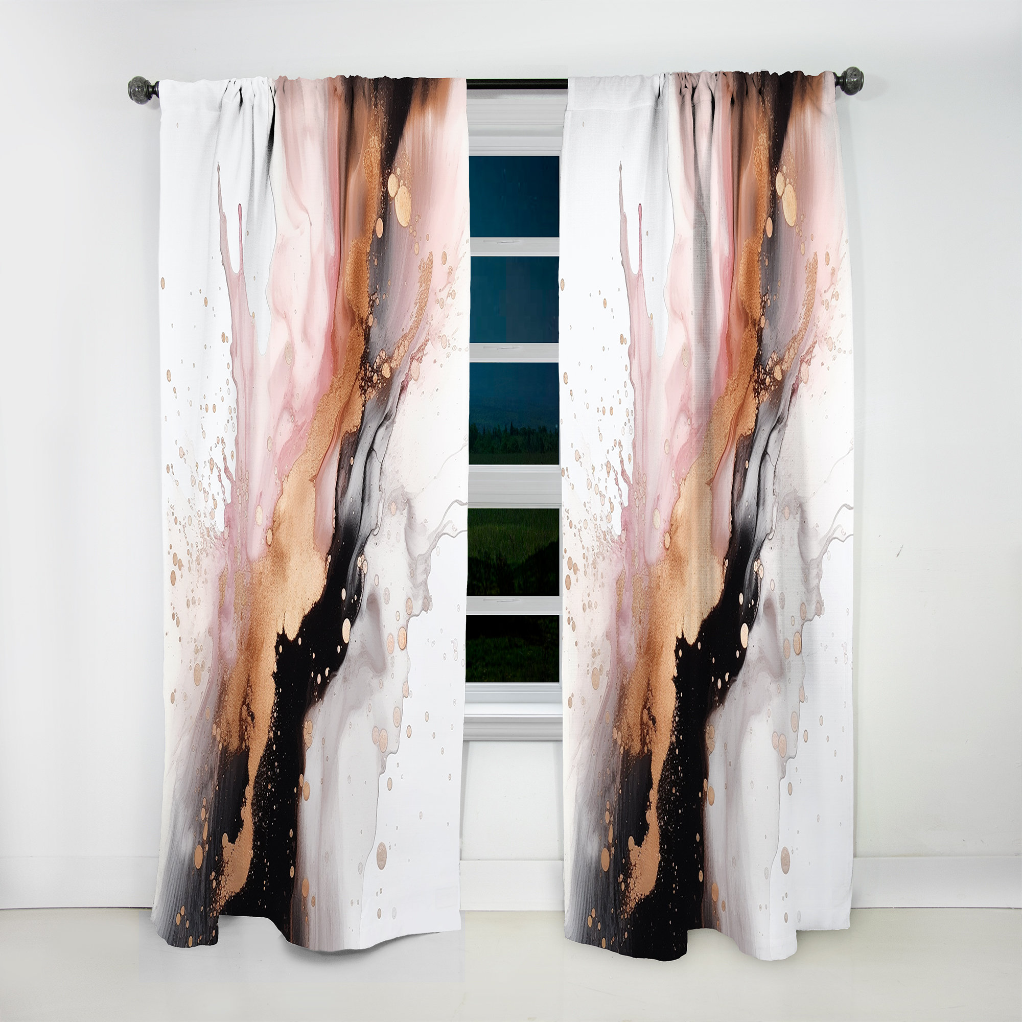 East Urban Home Rymill - Pink Gold Texture Splash Marble I - Abstract ...