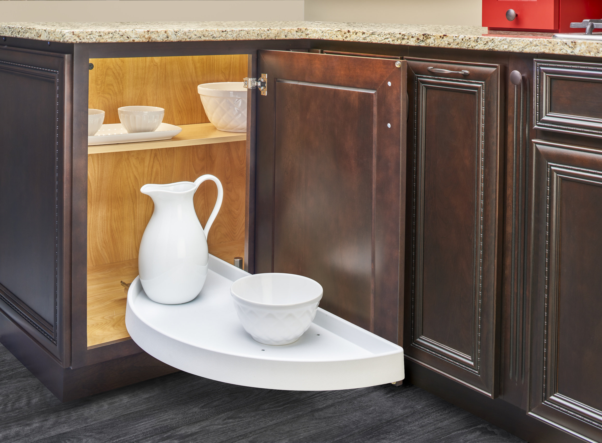 Rev-A-Shelf Polymer Pivot & Slide Half Moon 1-Shelf Organizer for Blind ...