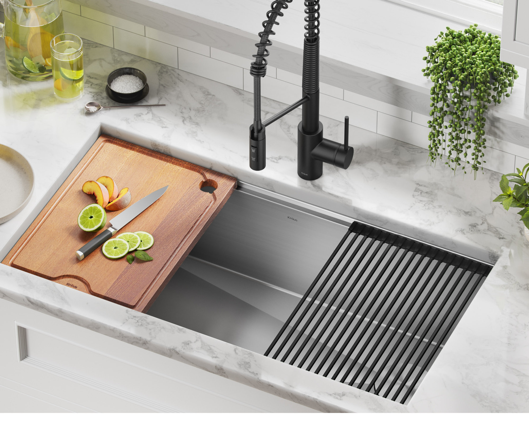 Kraus Kore邃 36 L Undermount Workstation 16 Gauge Stainless Steel