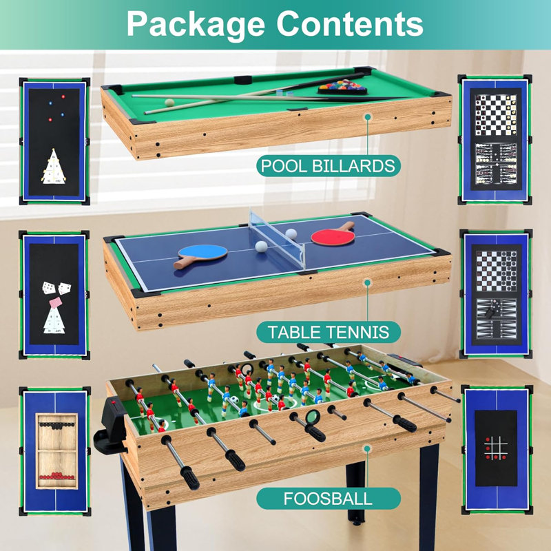 G & R PLUMBING ENTERPRISES, INC. 12-in-1 Game Table - 48" Combo Game ...