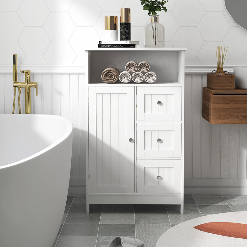 Lipoton Bathroom standing storage cabinet with 3 drawers and 1 door ...
