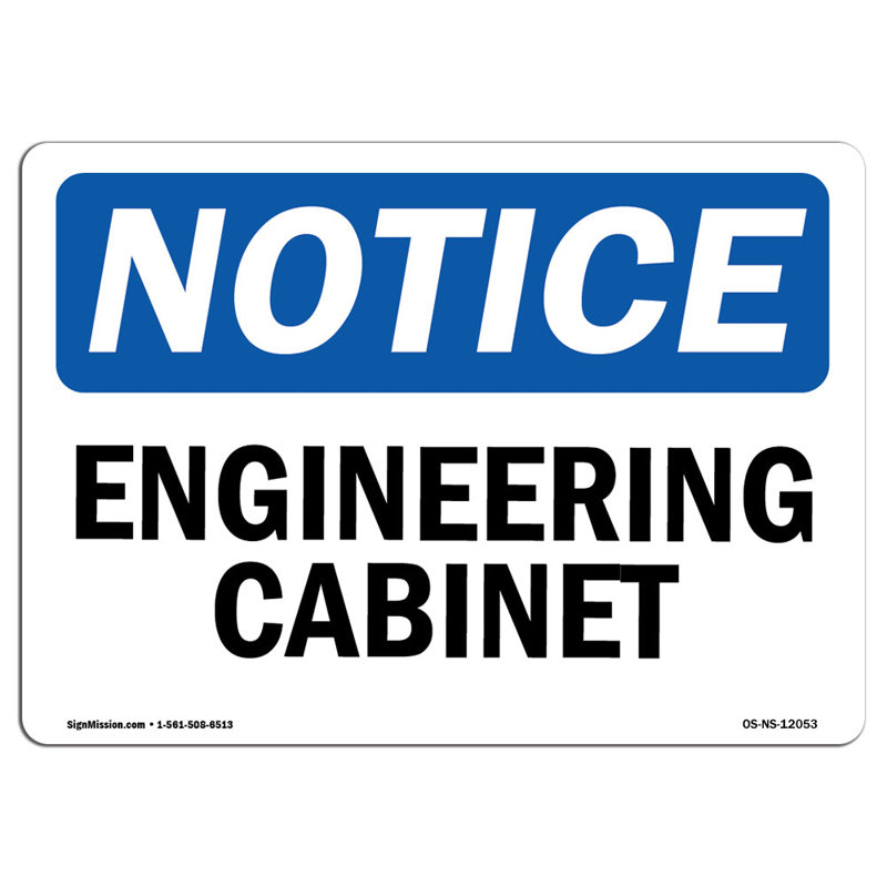 SignMission Engineering Cabinet Sign | Wayfair