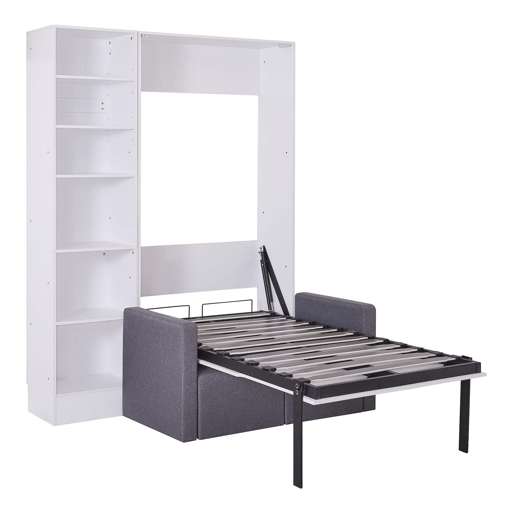 Latitude Run® Versatile Murphy Bed with Sofa Function and Shelving for ...