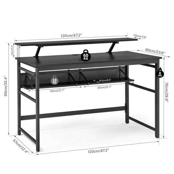 Borough Wharf Konigstein 120cm W Rectangle Computer Desk & Reviews ...