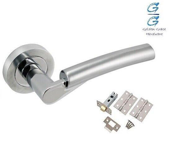 Golden Grace 2 Pairs Verona Design Internal Door Handles on Round Rose ...