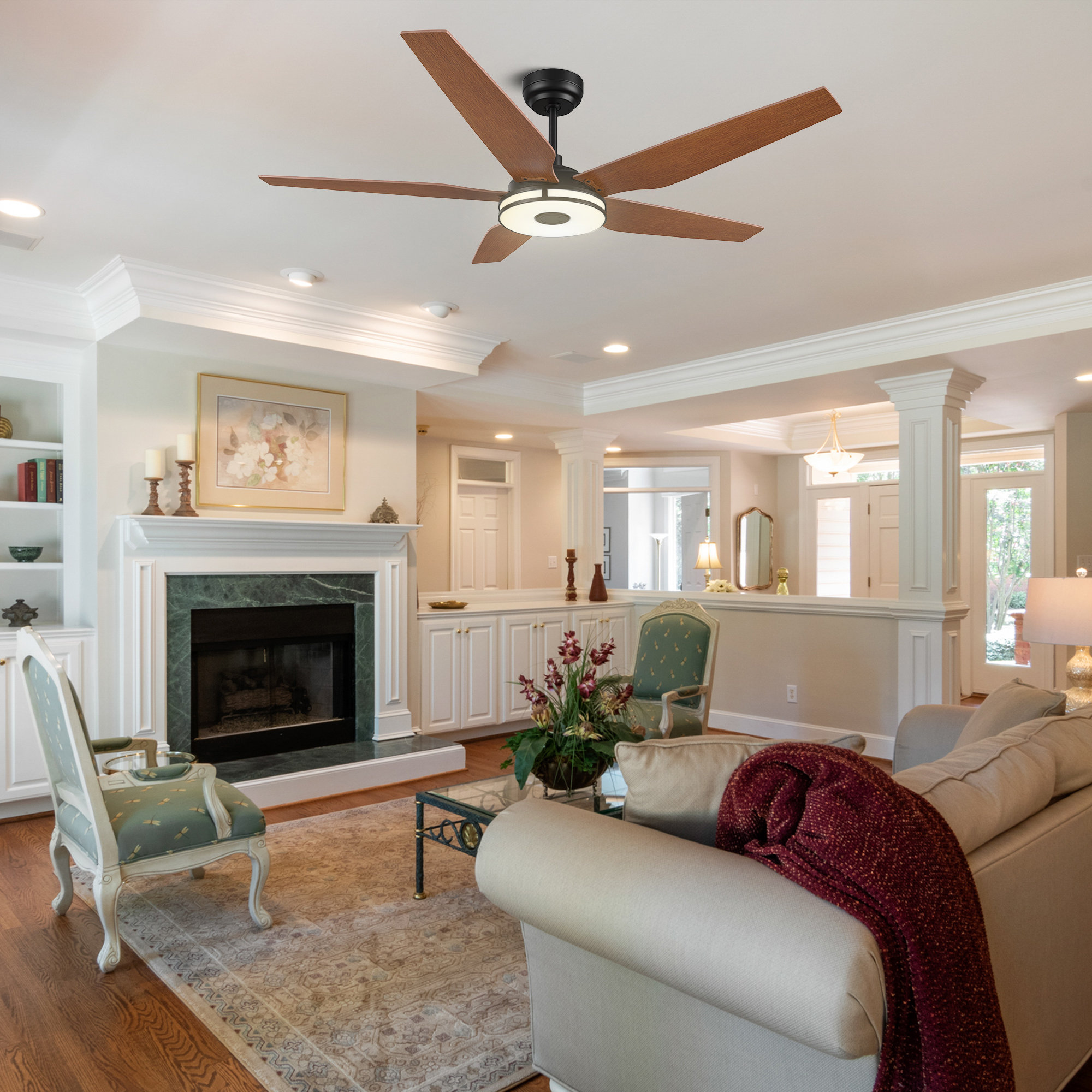 Latitude Run® Fundora 5 - Blade LED Smart Standard Ceiling Fan with ...