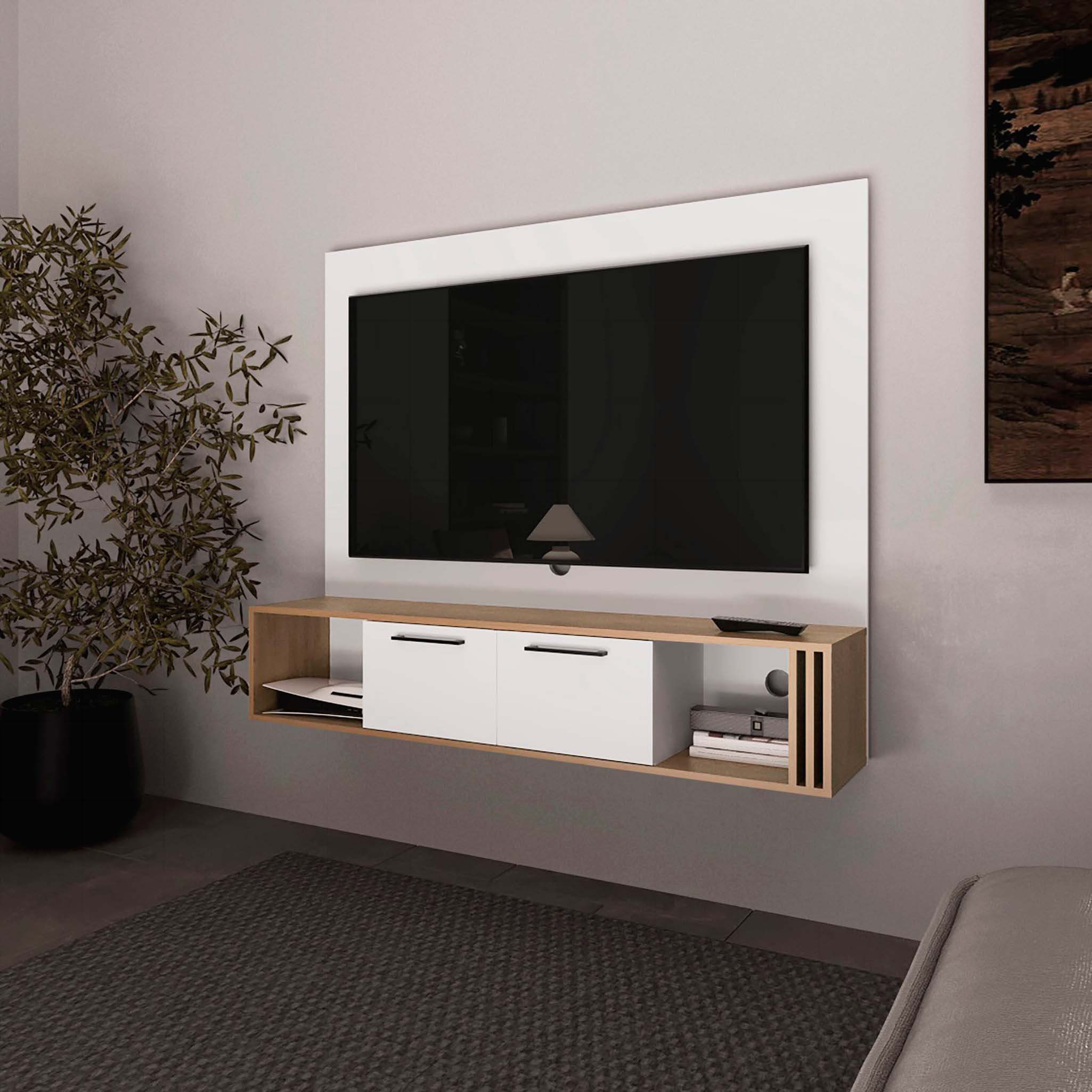 Ebern Designs Versatile Entertainment Center with Advanced Cable Management and Abundant Storage ...