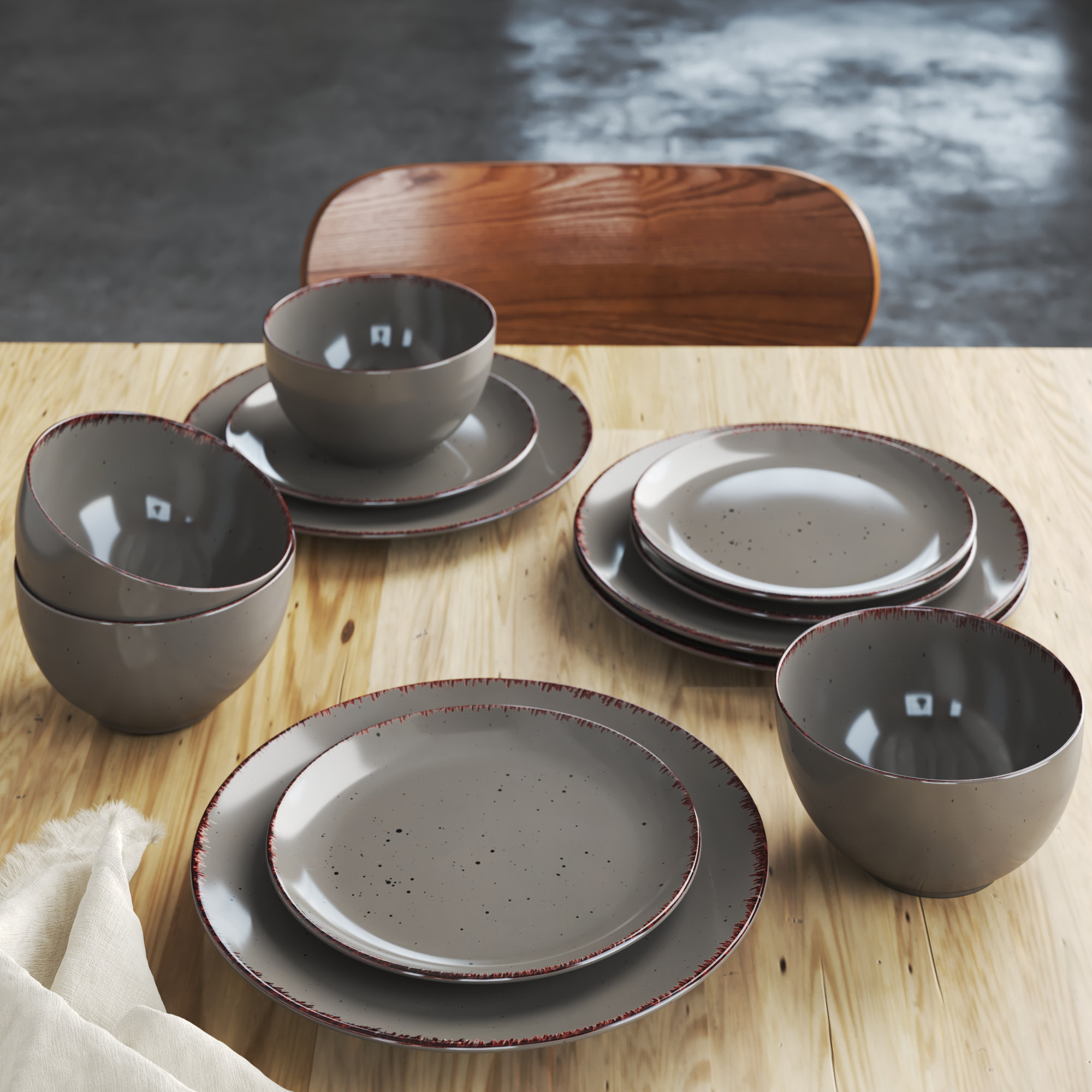 Steelside™ Luxury Premium Dinnerset 12-Piece Set Stoneware Utopia ...