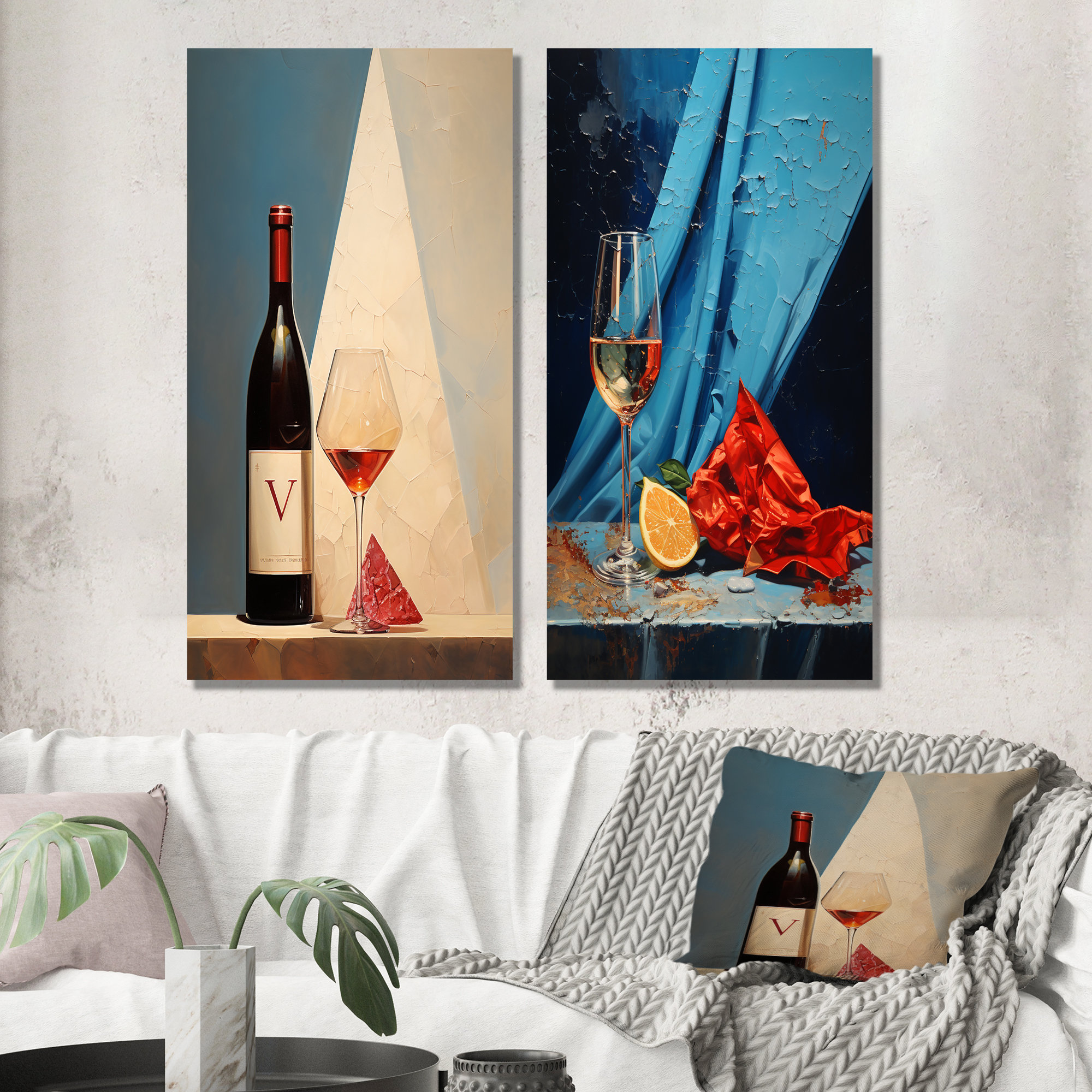 Lark Manor™ Cavas Crispness - Wine Wall Art Prints Set Of 2 | Wayfair
