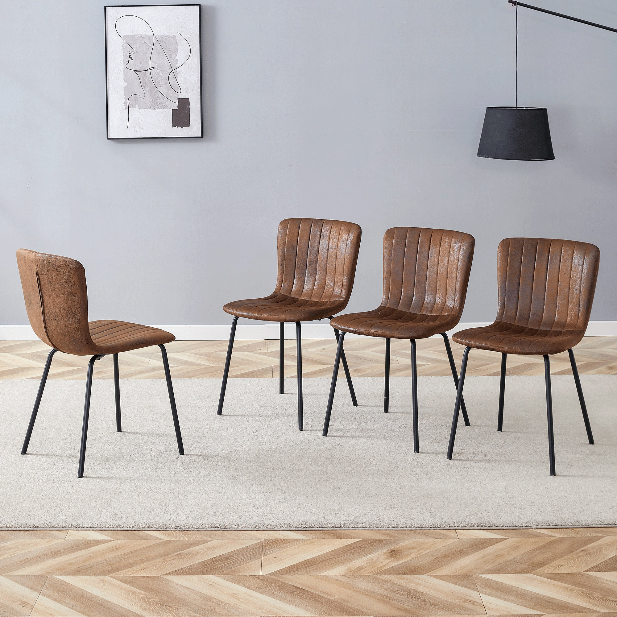 George Oliver Luxury Minimalist Chairs - A Set Of 4 High Quality Dining ...