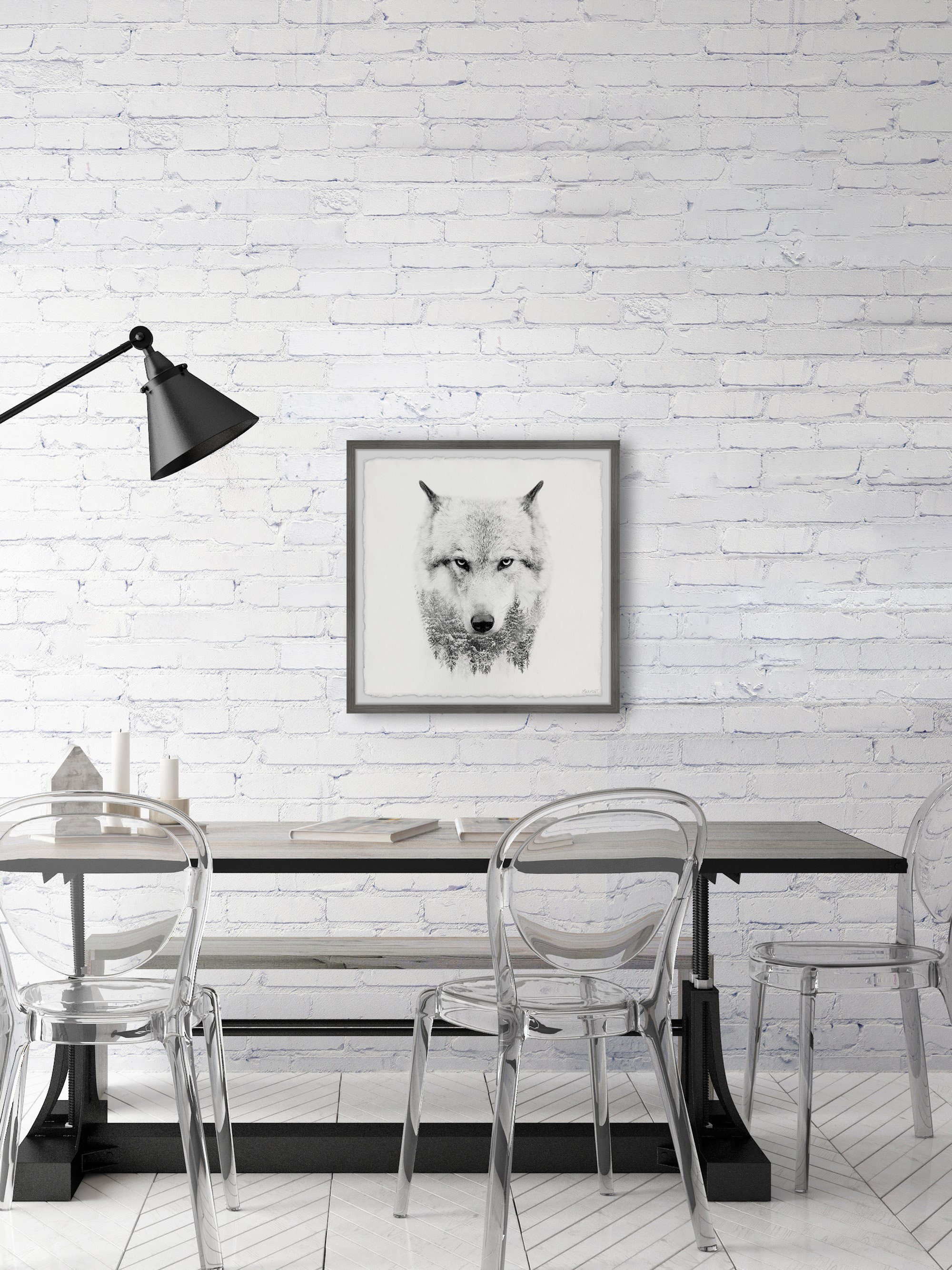 Millwood Pines White Wolf - Picture Frame Photograph | Wayfair