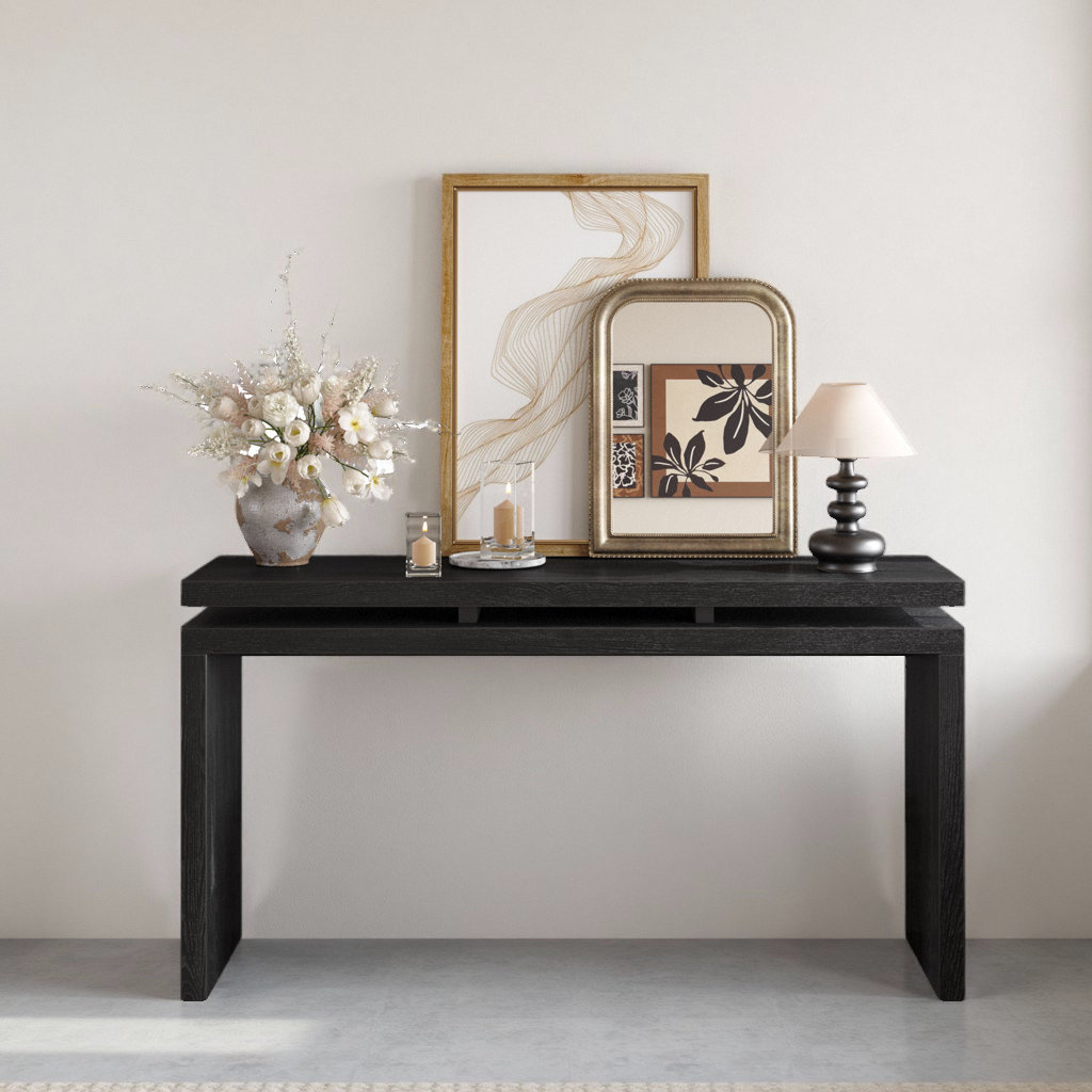 Hokku Designs 60" Antique Farmhouse Console Table with Suspended ...