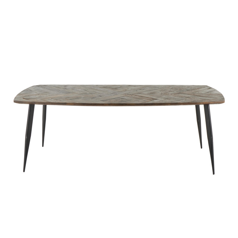 Corrigan Studio® Cole And Grey Teak Wood Modern Live Edge Dining Table ...