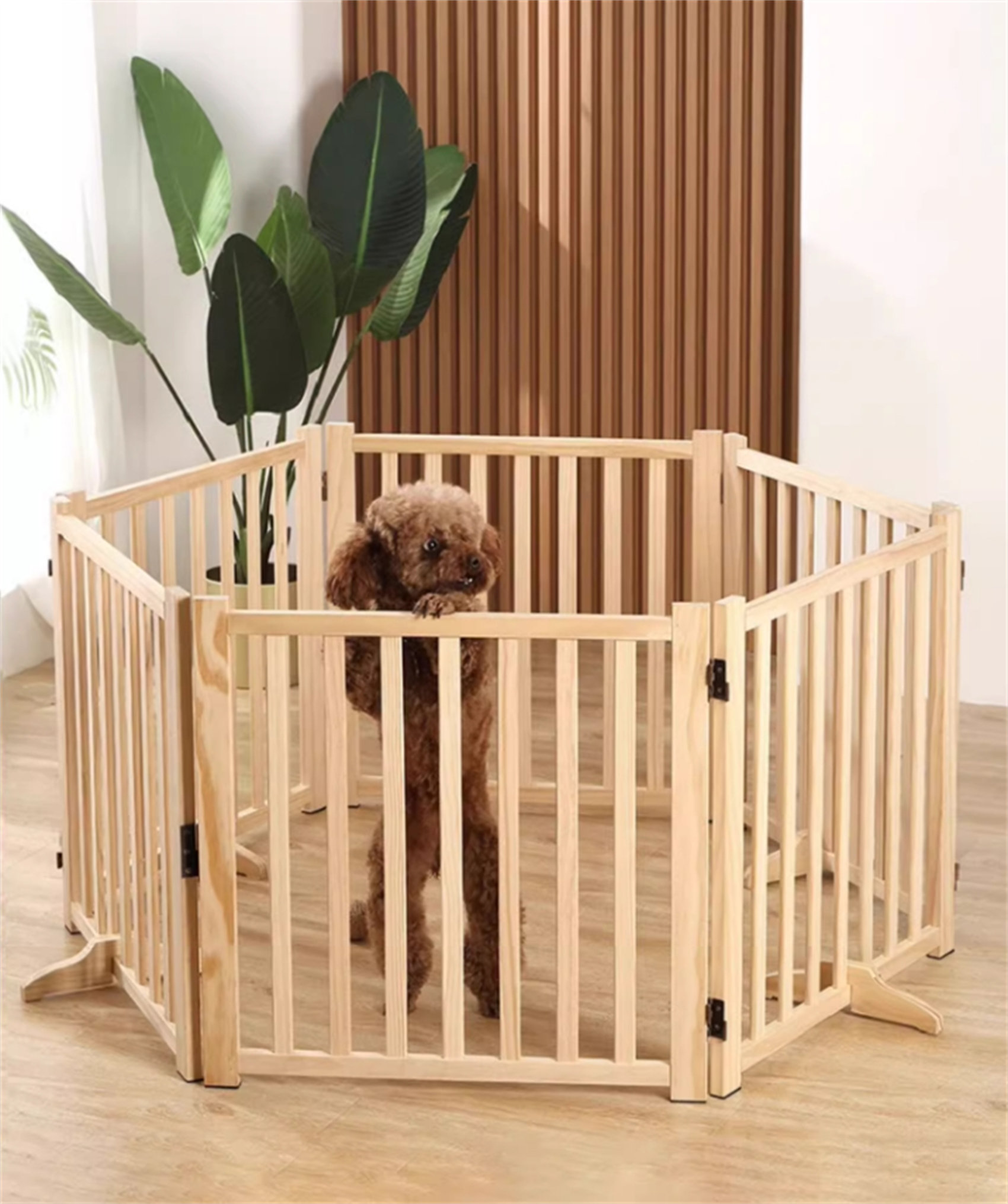 UMMA, LLC 16.92'' H 6 Panel Solid Wood Exercise Pen | Wayfair