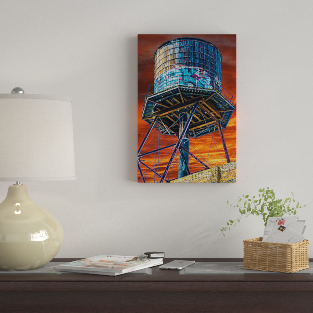 East Urban Home 'Water Tower' Graphic Art Print on Canvas | Wayfair