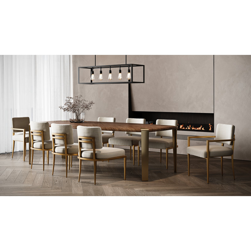 Uptown Club Walnut Dining Table Set with 6 Dining Chairs | Wayfair