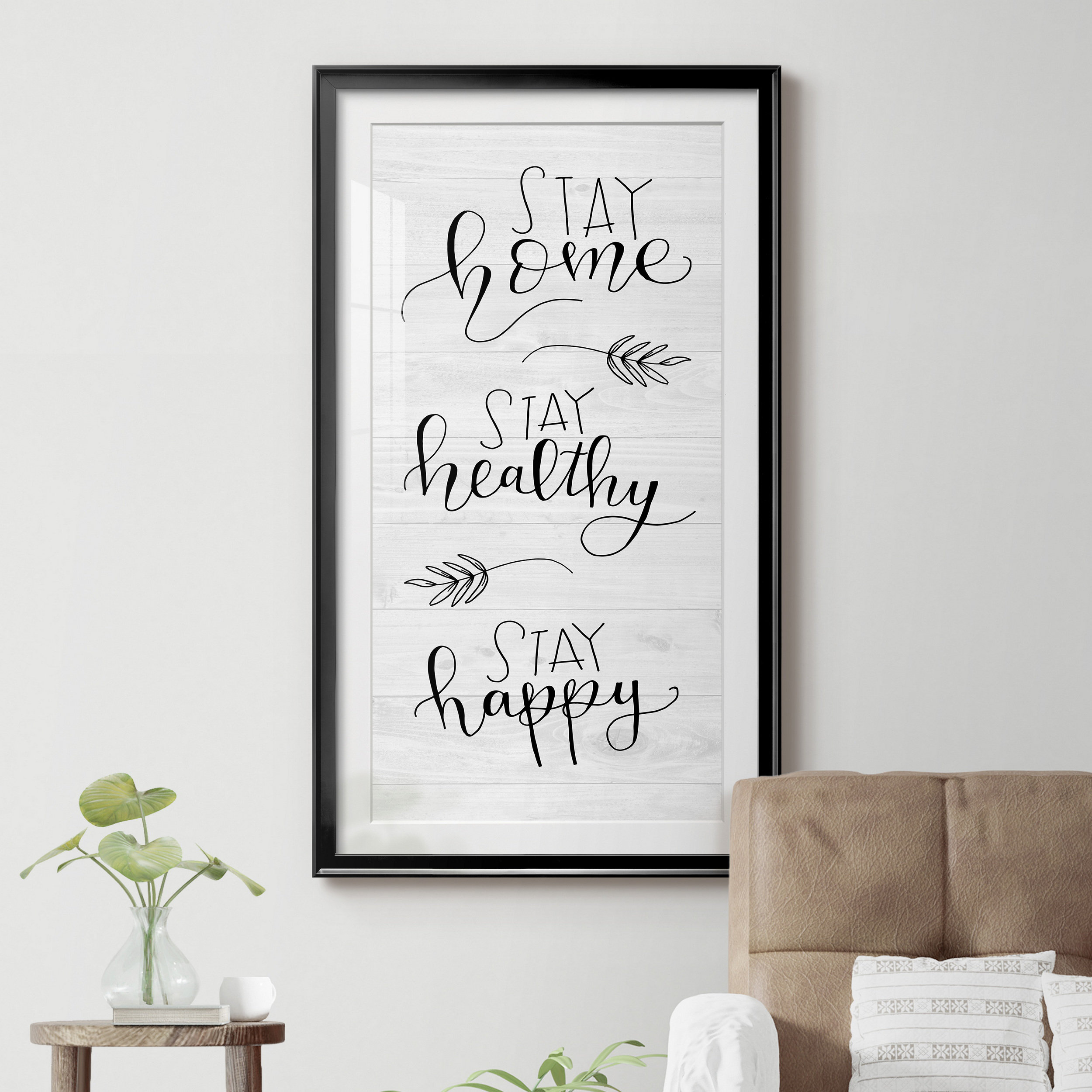 Gracie Oaks Stay Home - Picture Frame Textual Art Print on Paper | Wayfair