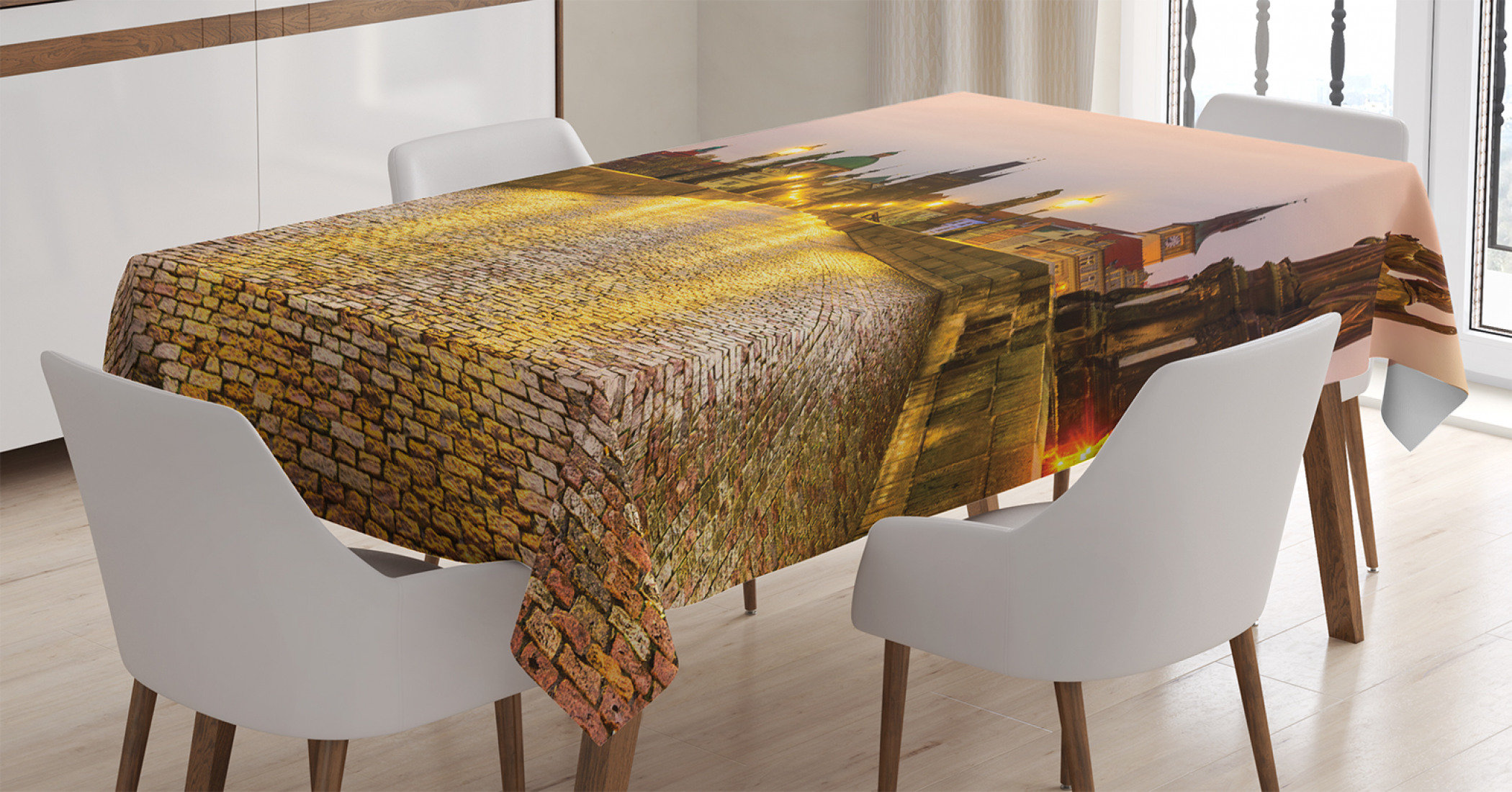 East Urban Home Landscape Tablecloth, Charles Bridge Old Town Prague ...