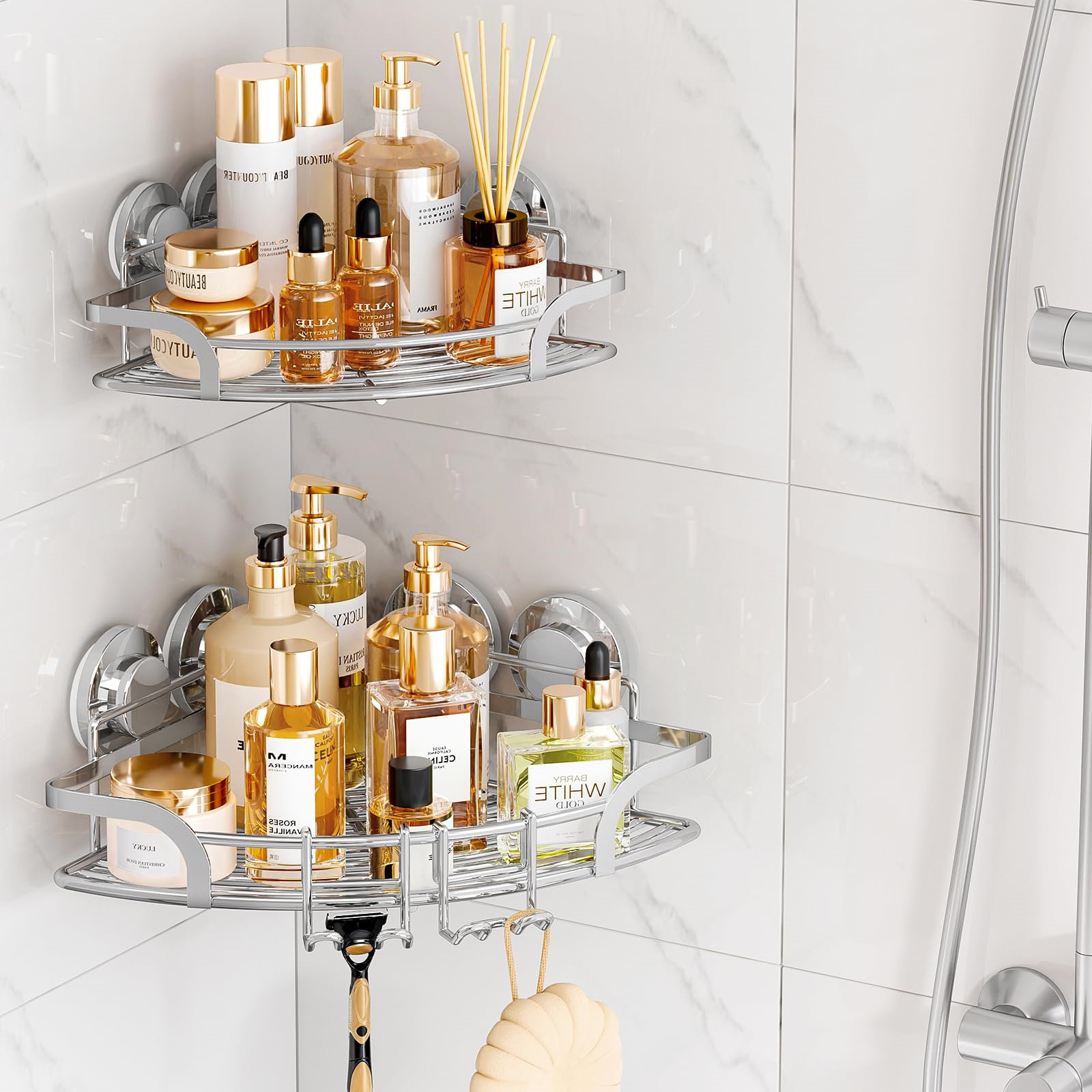 Rebrilliant Powerful Suction Cup Corner Shower Caddy 2-Pack | Wayfair