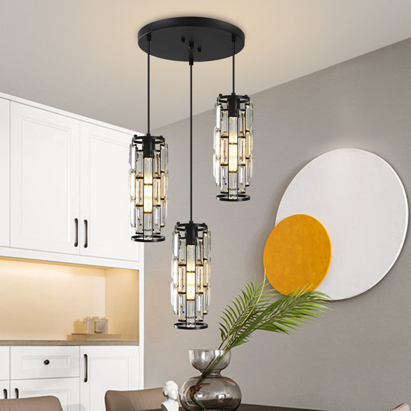 Mercer41 Grasmere 3 - Light Cluster Cylinder Dimmable Pendant with ...