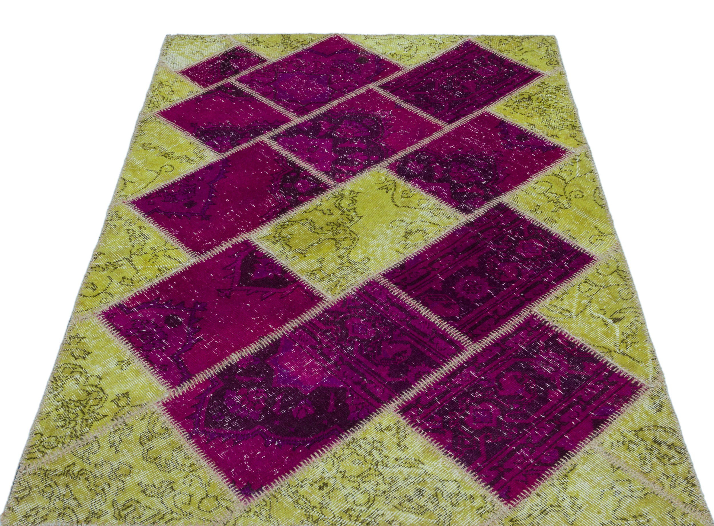 Bungalow Rose Hallam Iskece Beige Patchwork Wool Handmade Area Rug ...