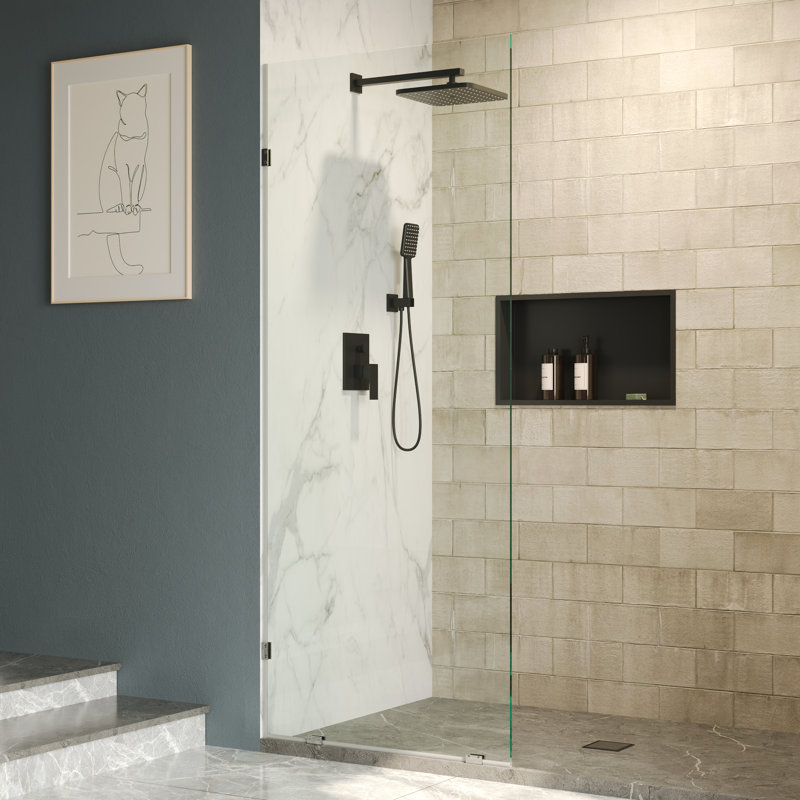 DeerValley Single Fixed Glass Panel For Shower 32"×78", Thick Frameless ...