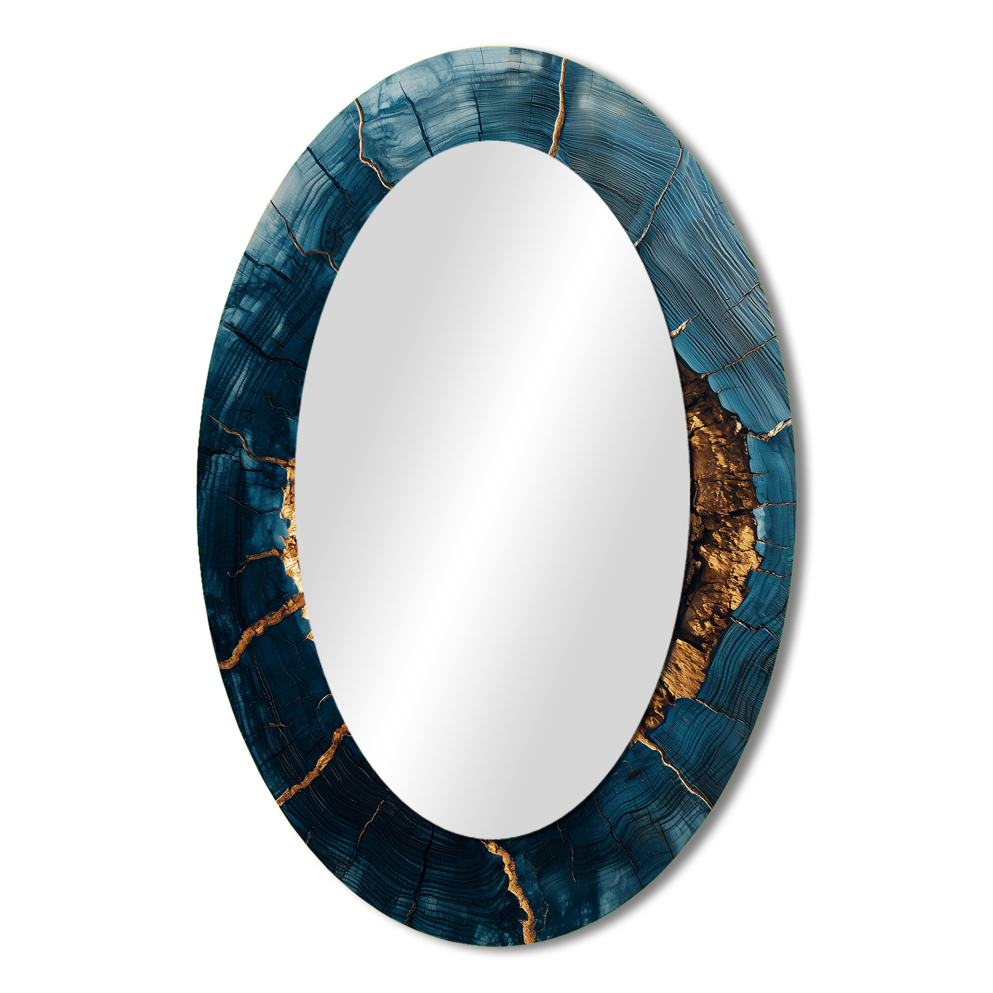 Astoria Grand Wood Slide Of A Blue Lake Forest IV - Traditional Oval ...