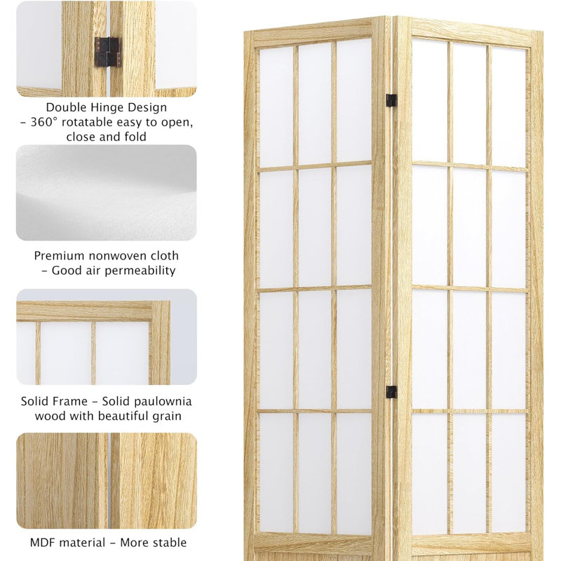 Gracie Oaks 5.6FT Room Divider And Folding Portable Partition Screen ...