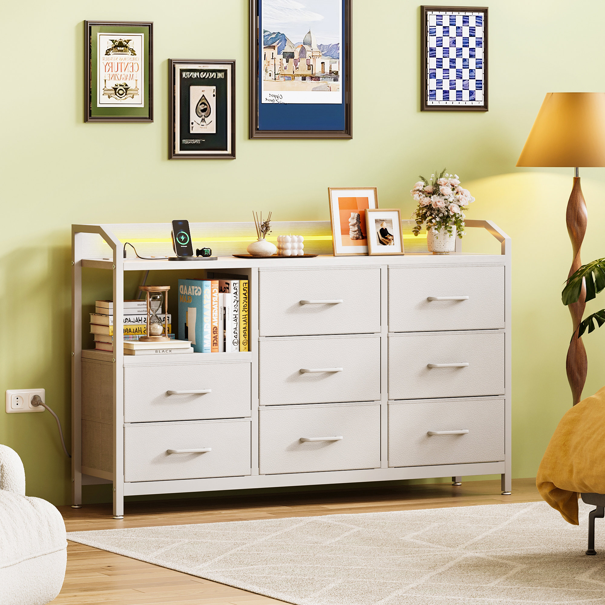 Wrought Studio Commodes de rangement avec tiroirs spacieux à 8 niveaux ...