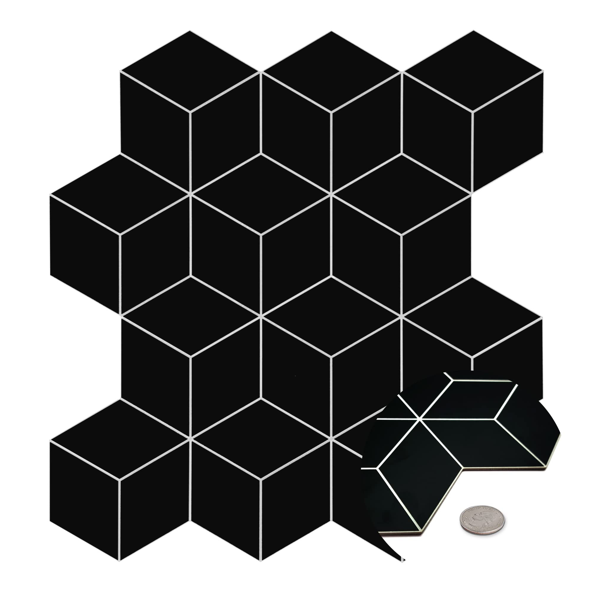 Zeki Shoggy Rhombus Backsplash Tile For Kitchen Peel And Stick, Stone ...